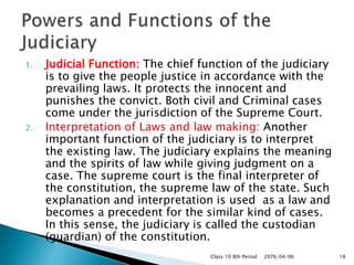 Lesson 5.3 (ten social) The Judiciary | PPTX