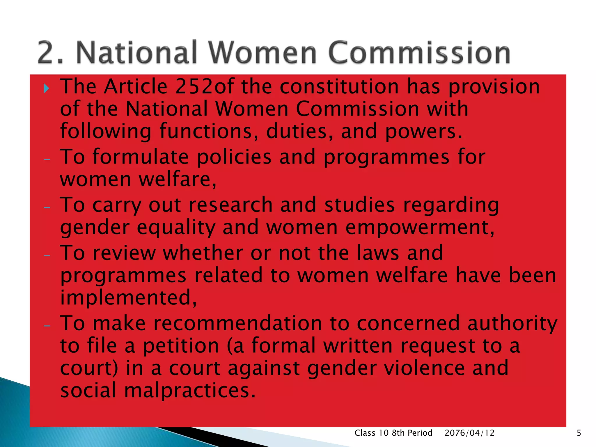 Lesson 5.5 (ten social) Constitutional Commissions | PPT