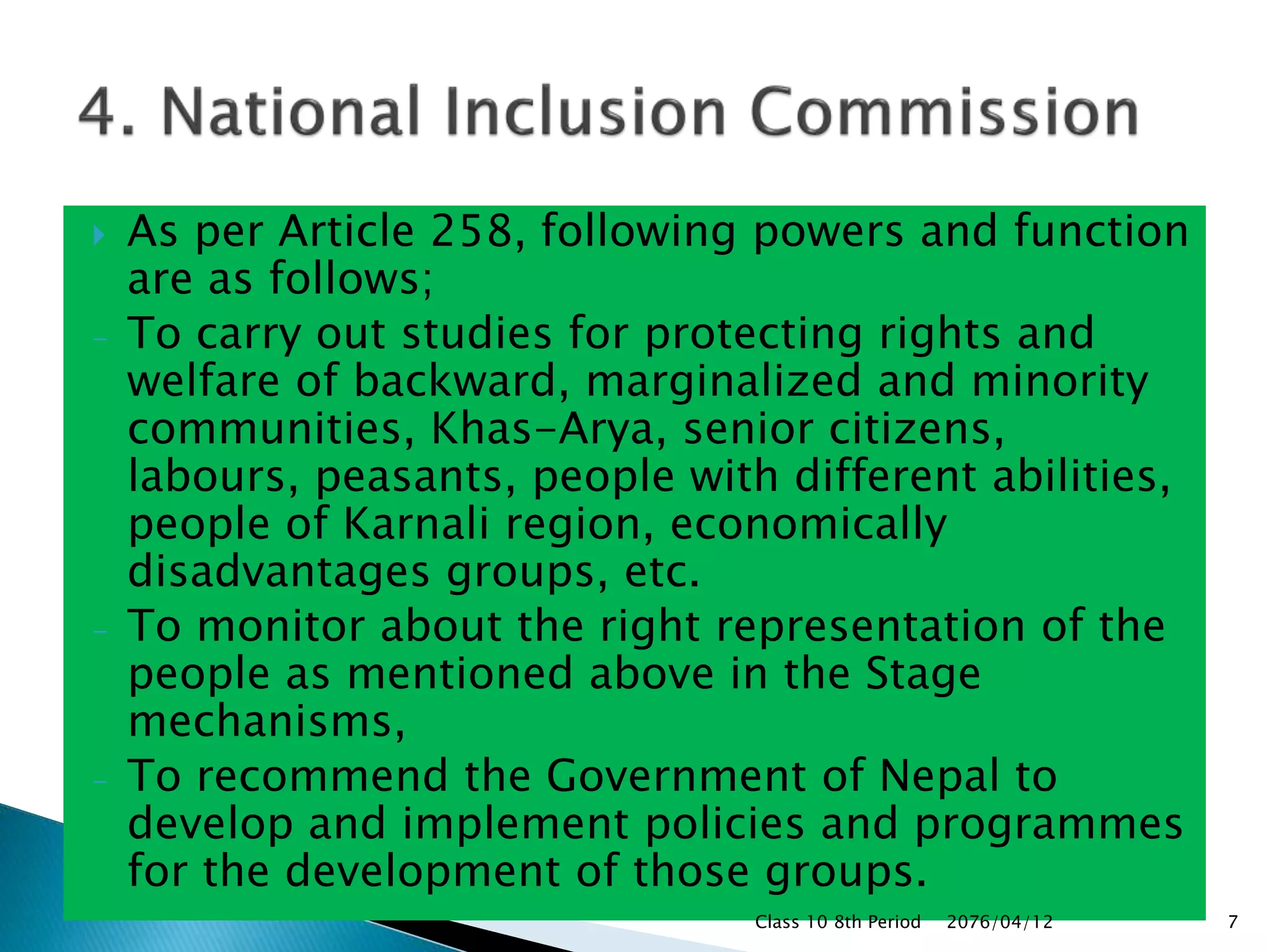 Lesson 5.5 (ten social) Constitutional Commissions | PPT