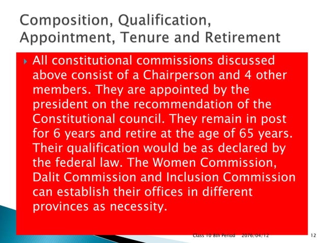 Lesson 5.5 (ten social) Constitutional Commissions | PPT