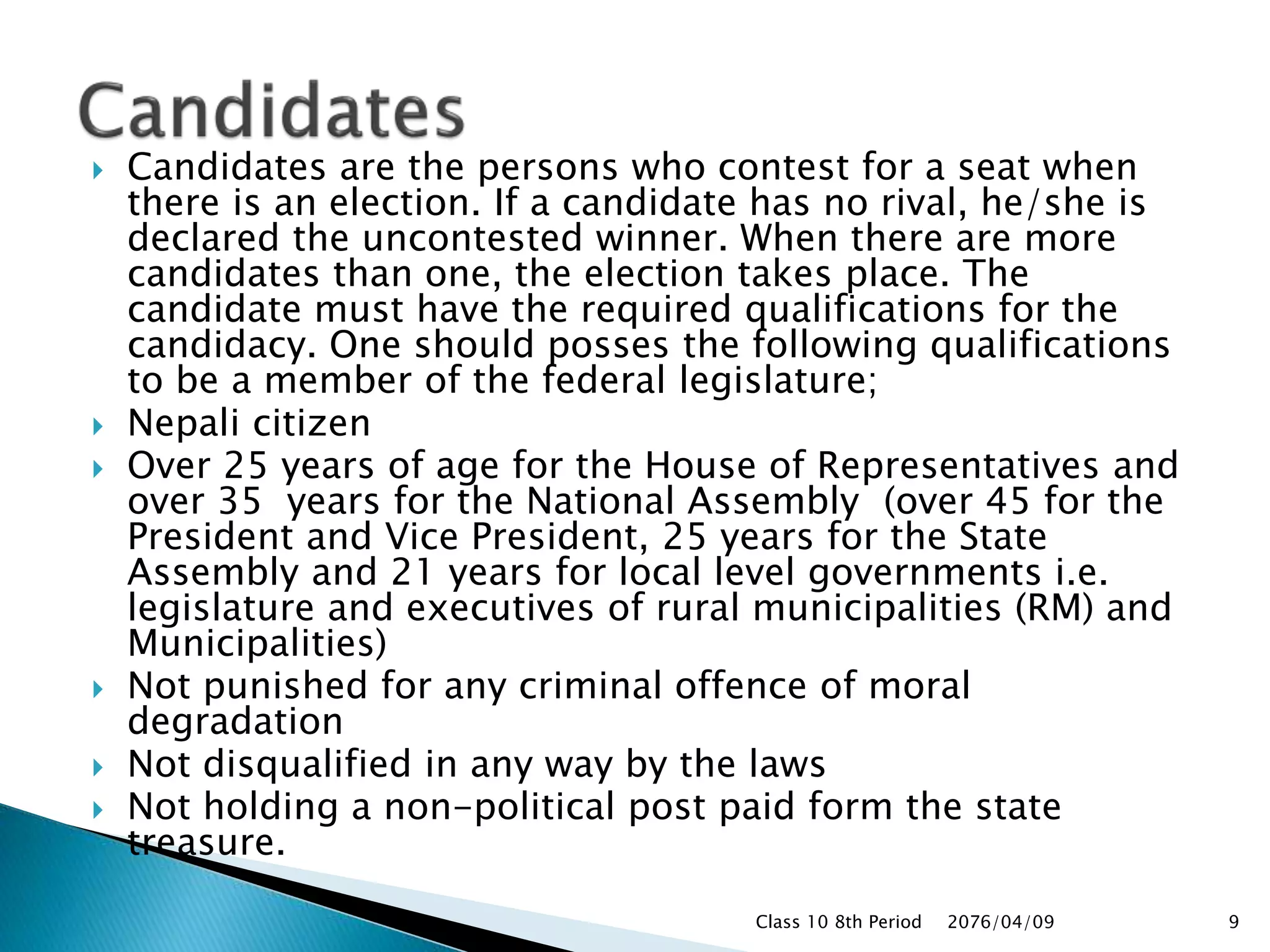 Lesson 5.7 (ten social) Election Process | PPT