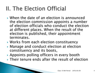 Lesson 5.7 (ten social) Election Process | PPT