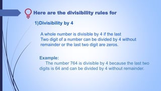 Lesson 5. divisibility by 4,8,11 and 12 | PPTX