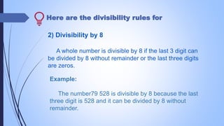 Lesson 5. divisibility by 4,8,11 and 12 | PPTX