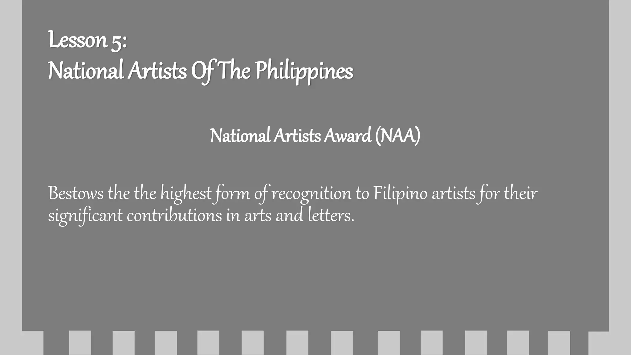 NATIONAL ARTISTS OF THE PHILIPPINES | PPTX