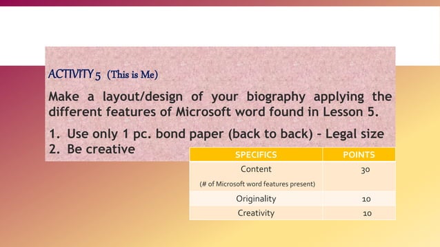 Lesson 5.1 microsoft word | PPT