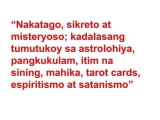 Ano ang sinasabi ng Bibliya tungkol sa astrolohiya, itim na sining, mahika, etc? | PPT