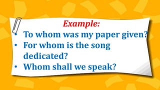 Interrogative Pronouns | PPTX