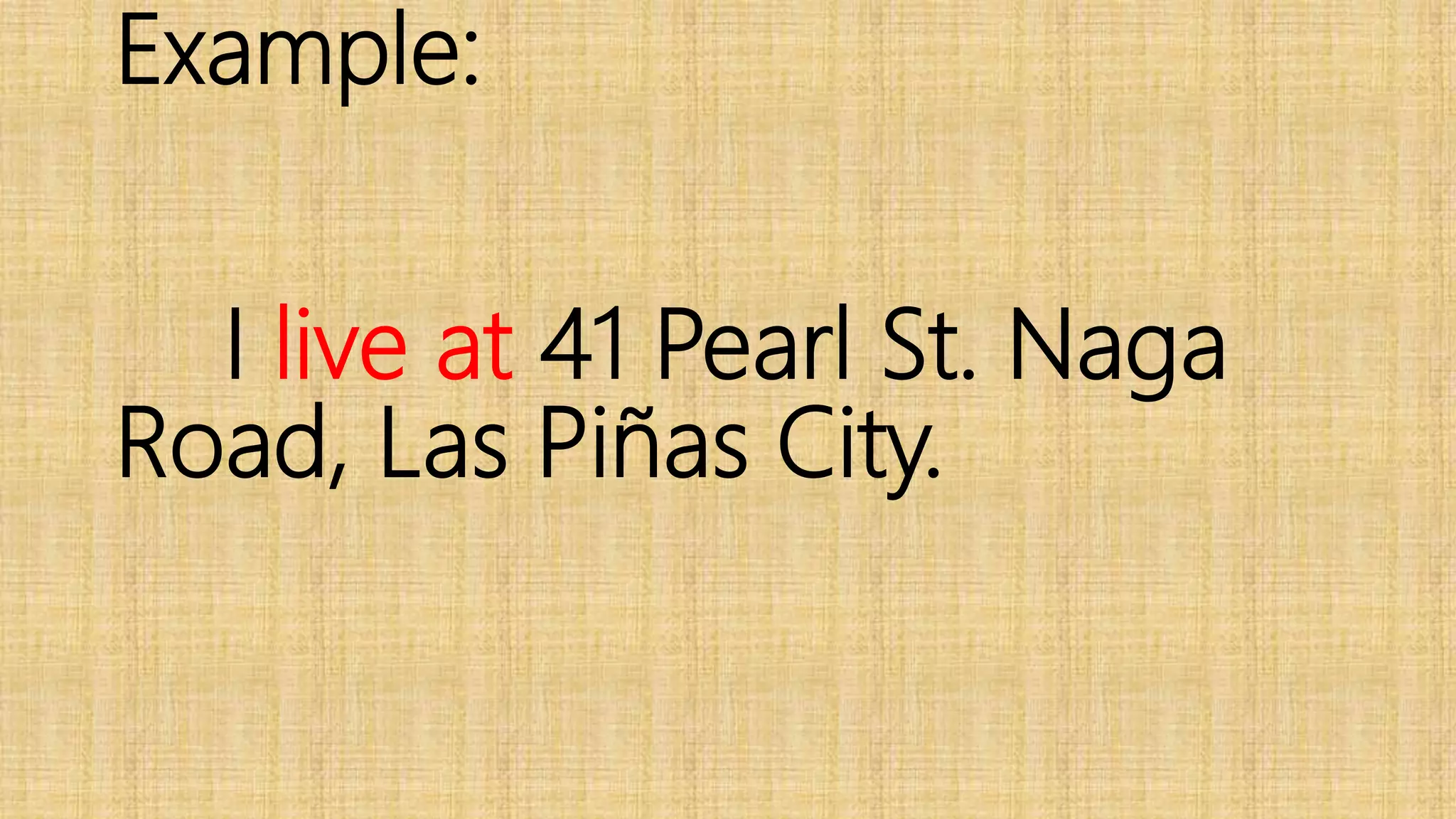 LIVE IN, LIVE ON, LIVE AT | PPTX