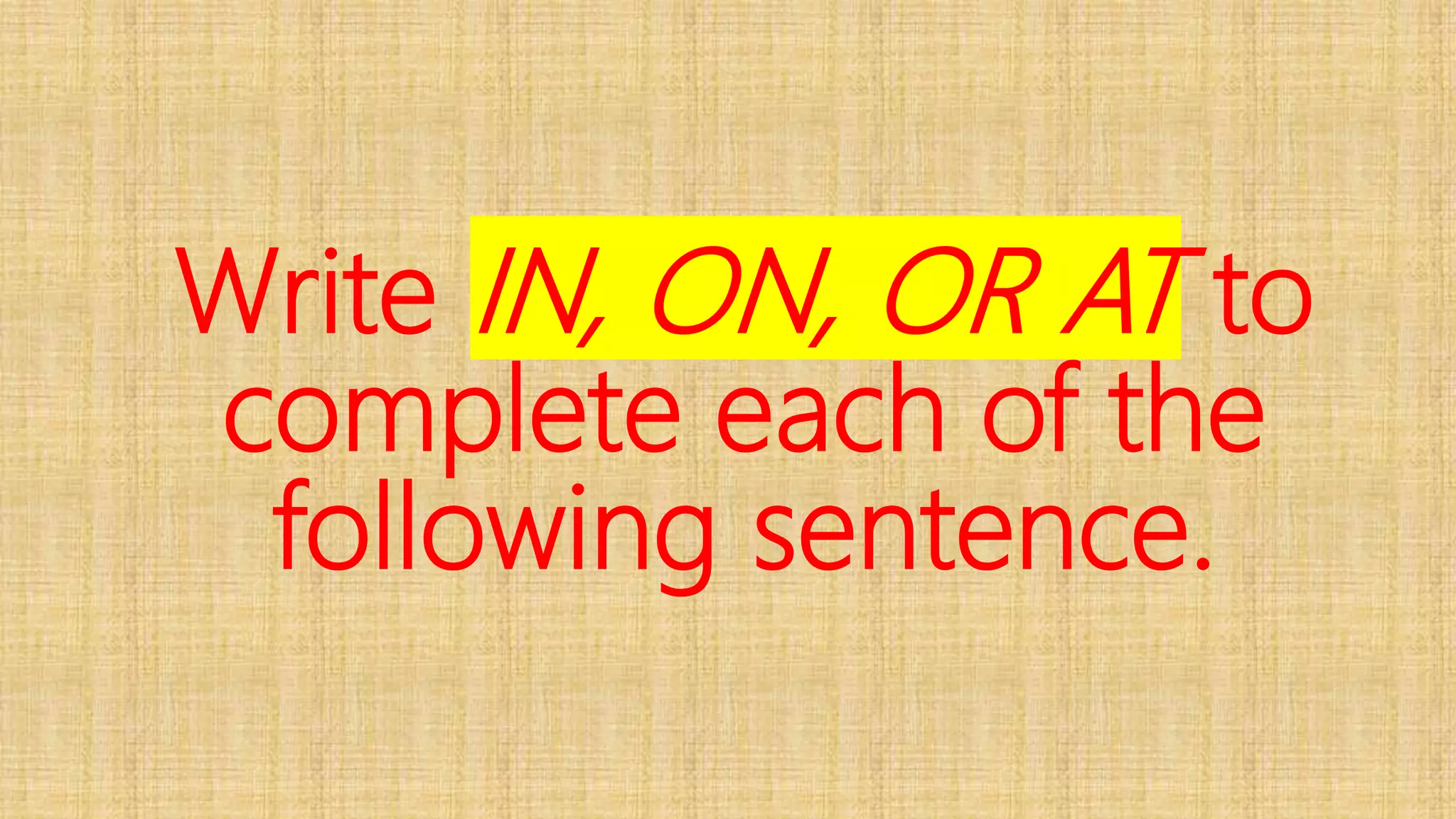 LIVE IN, LIVE ON, LIVE AT | PPTX