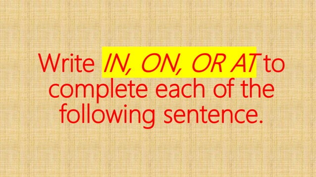 LIVE IN, LIVE ON, LIVE AT | PPTX