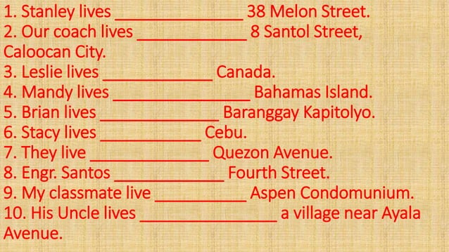 LIVE IN, LIVE ON, LIVE AT | PPTX