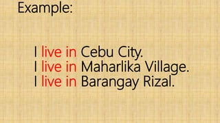 LIVE IN, LIVE ON, LIVE AT | PPTX