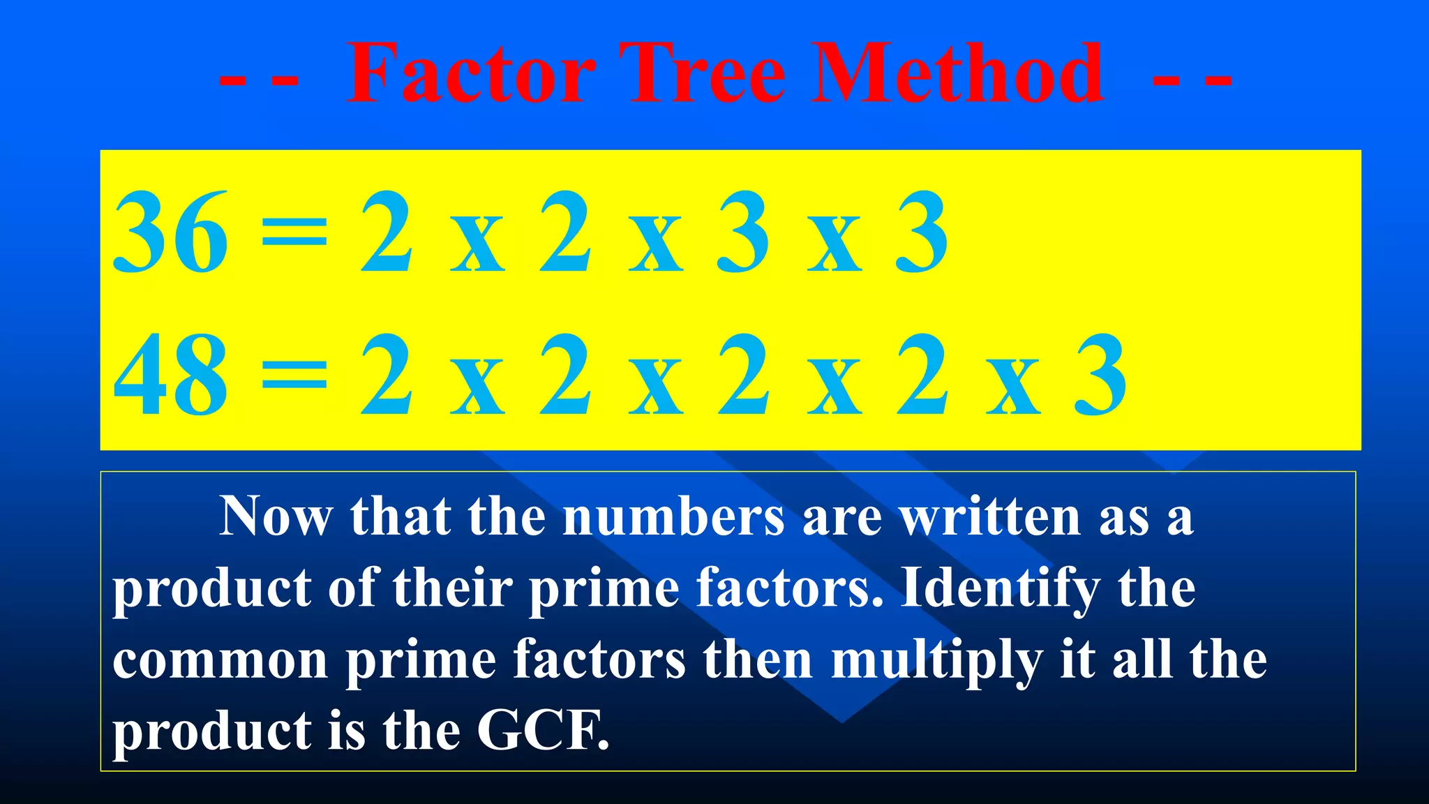 GREATEST COMMON FACTOR AND LEAST COMMON MULTIPLE | PPTX