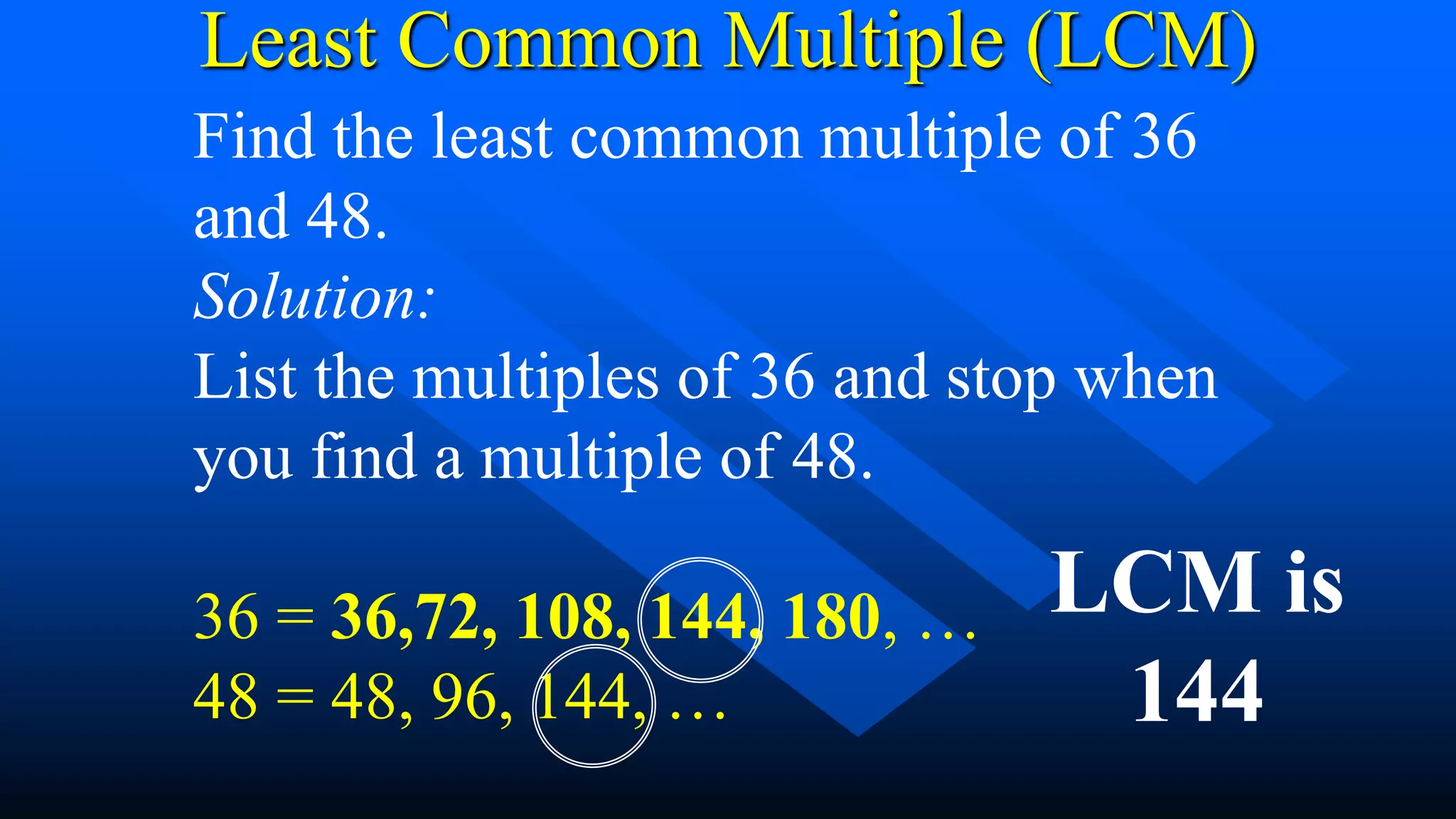 GREATEST COMMON FACTOR AND LEAST COMMON MULTIPLE | PPTX