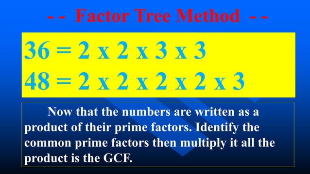 GREATEST COMMON FACTOR AND LEAST COMMON MULTIPLE | PPTX