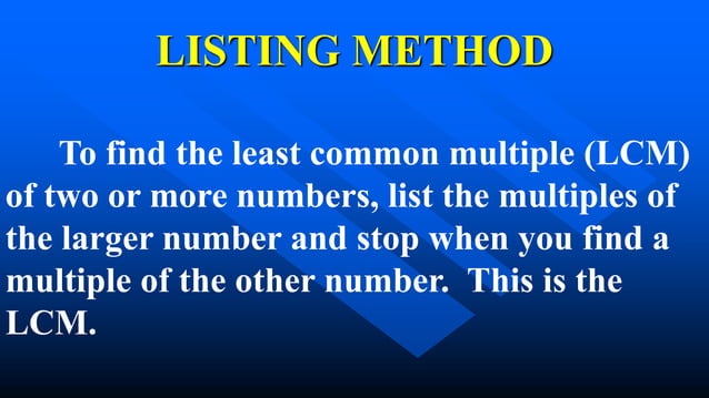 GREATEST COMMON FACTOR AND LEAST COMMON MULTIPLE | PPTX