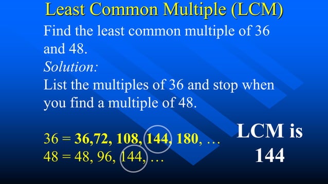 GREATEST COMMON FACTOR AND LEAST COMMON MULTIPLE | PPTX