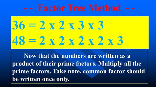 GREATEST COMMON FACTOR AND LEAST COMMON MULTIPLE | PPTX