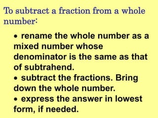 Subtracting Similar Fraction | PPTX