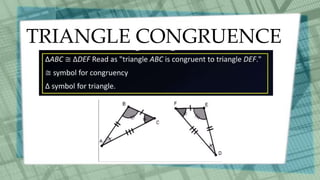 Triangle Congruence Mathematics EIGHT | PPTX