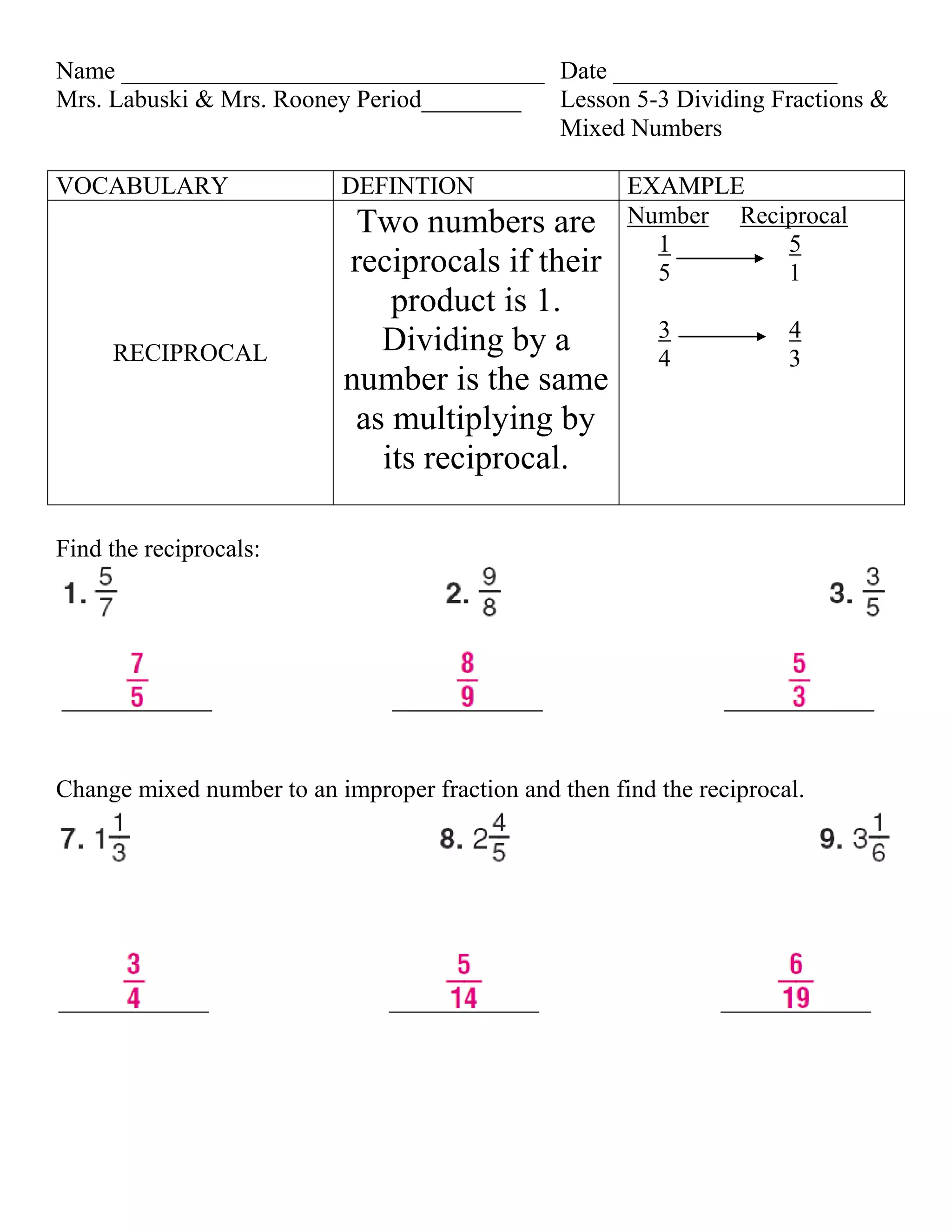 Lesson 5 3 dividing mixed numbers | DOCX