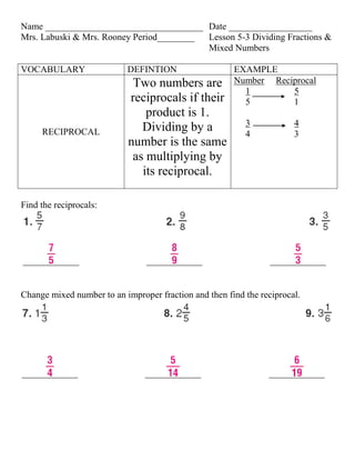 Lesson 5 3 dividing mixed numbers | DOCX