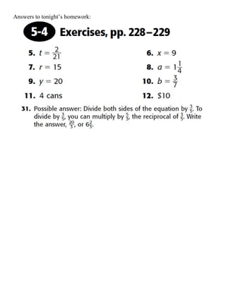 Lesson 5 4 solving equations | PDF