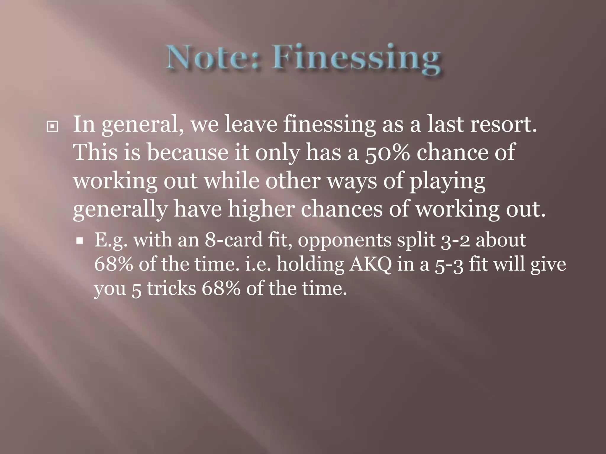 Lesson 5 Basic Declarer Play | PPTX