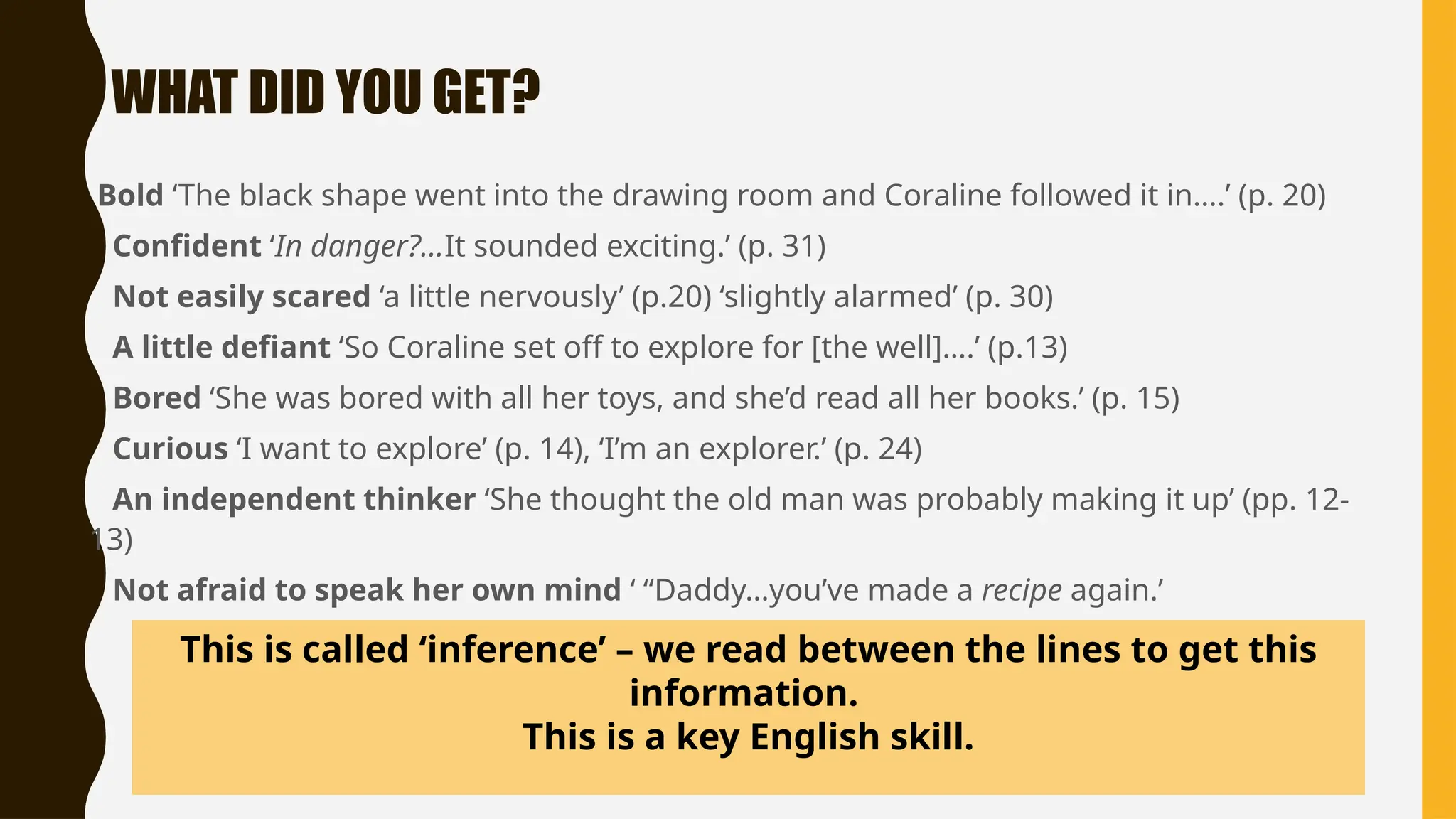 Coraline Lesson 5 - ch3 how a writer presents characters.pptx