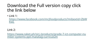 Grade 7 ICT : Computer Number Systems PPT-MATATAG Curriculum | PPTX
