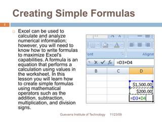 Lesson5 creating simple formula | PPTX