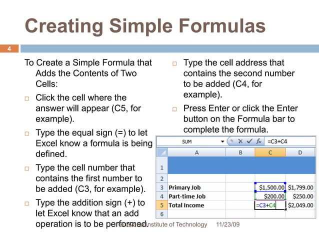 Lesson5 creating simple formula | PPTX