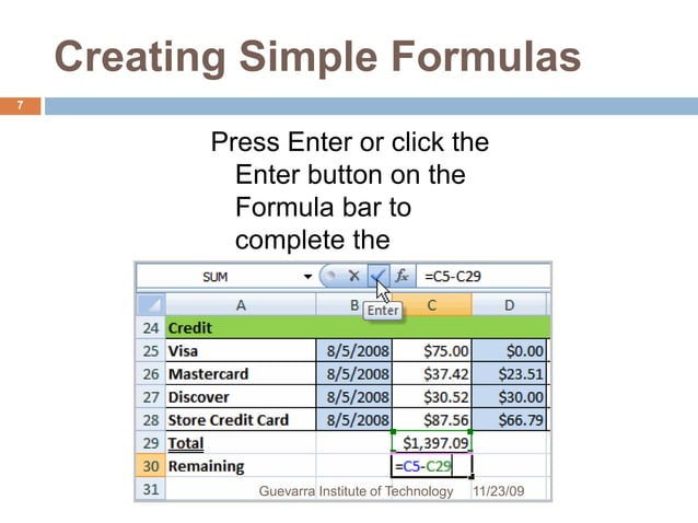 Lesson5 creating simple formula | PPTX