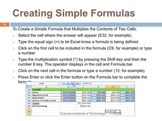 Lesson5 creating simple formula | PPTX