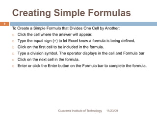 Lesson5 creating simple formula | PPTX