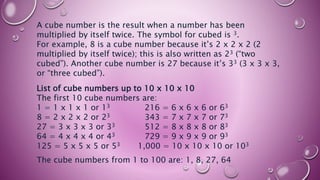 Lesson 5 cube numbers | PPTX