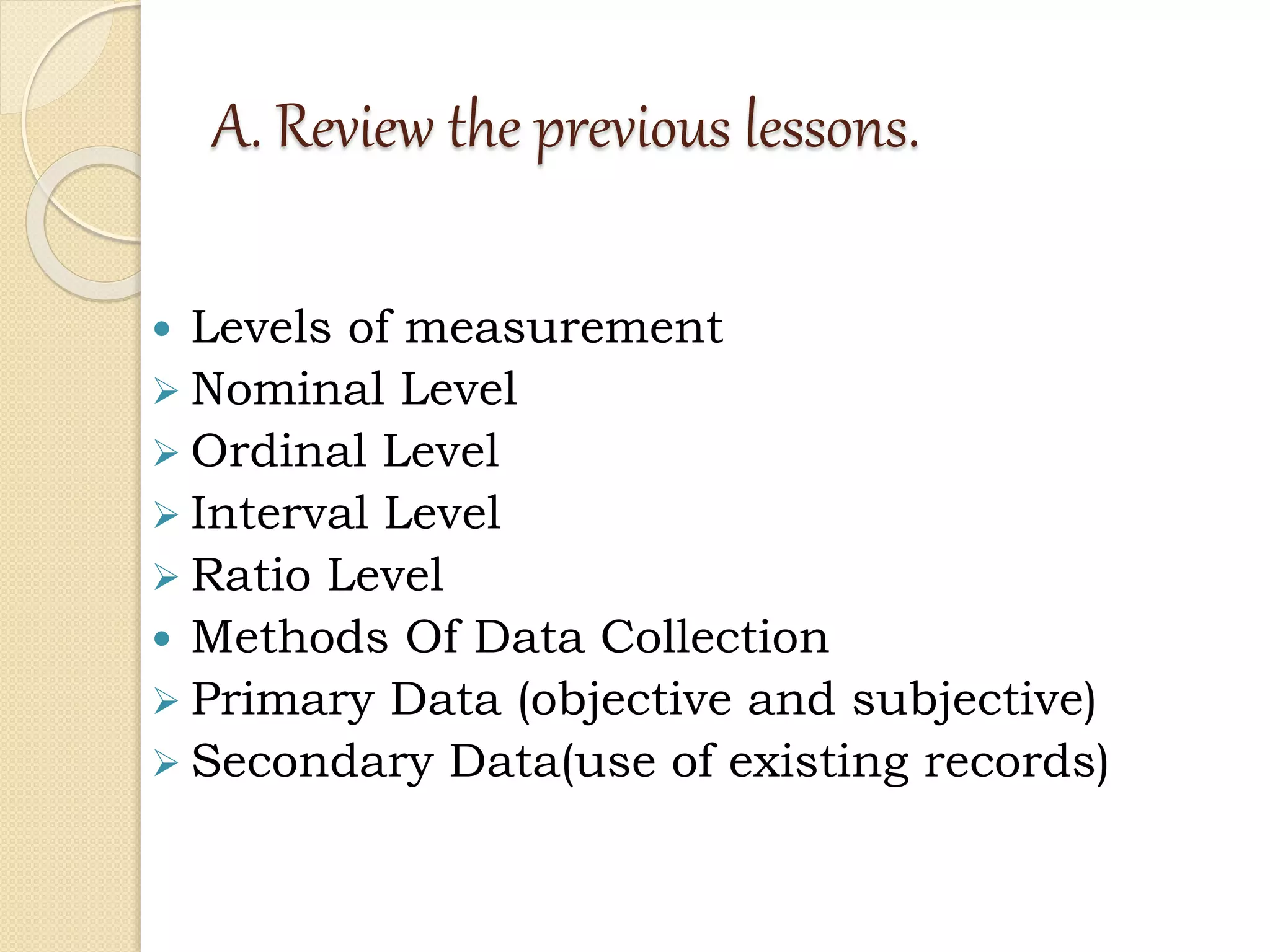 Lesson 5 data presentation | PPTX