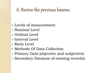 Lesson 5 data presentation | PPTX