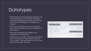 Data Types and Physical Data Models MS Access | PPTX