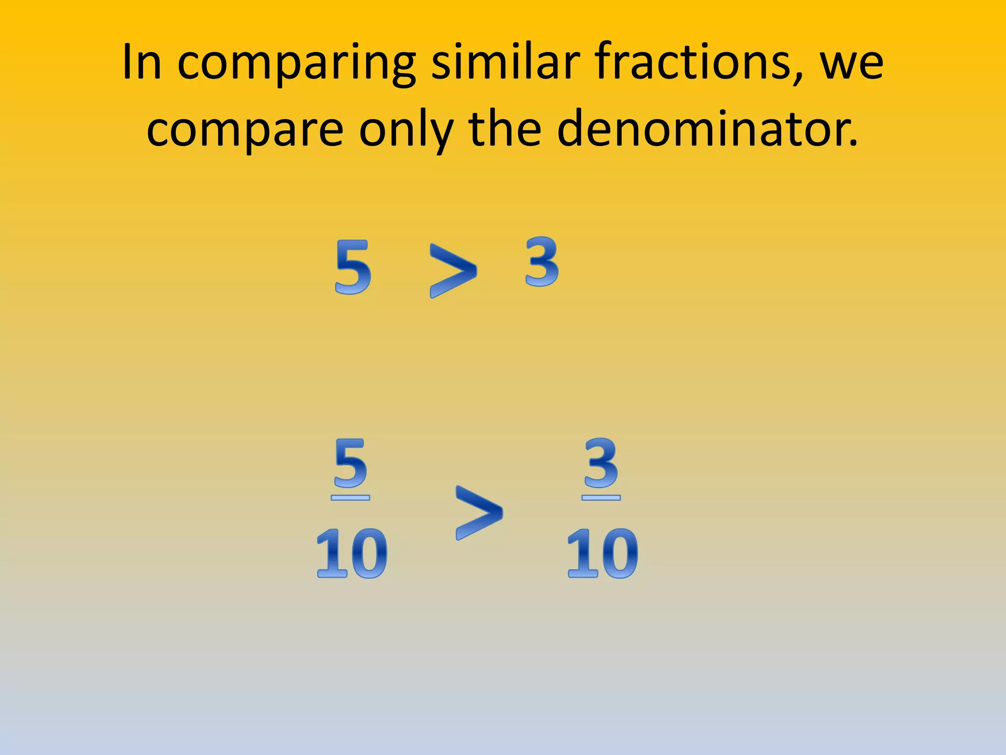 Lesson 5 - Comparing and Ordering Similar Fractions | PPTX