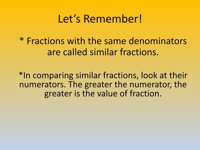 Lesson 5 - Comparing and Ordering Similar Fractions | PPTX ...