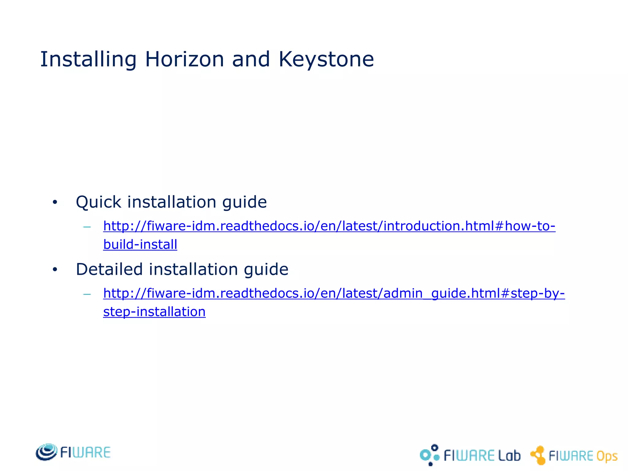 Lesson 5 - Installing Keyrock in your own infrastructure | PPT