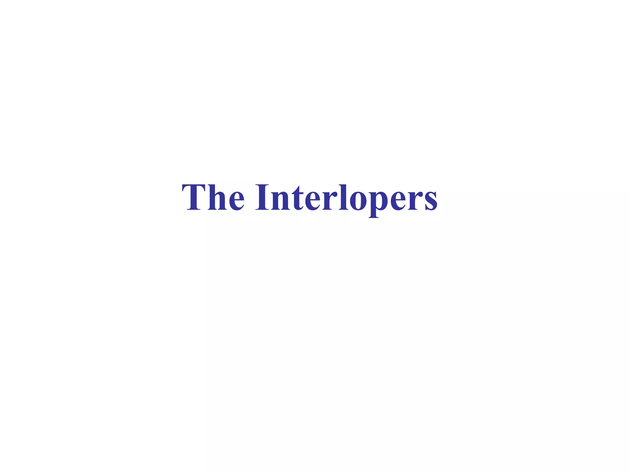 Lesson 5 interlopers, & a poison tree | PPT