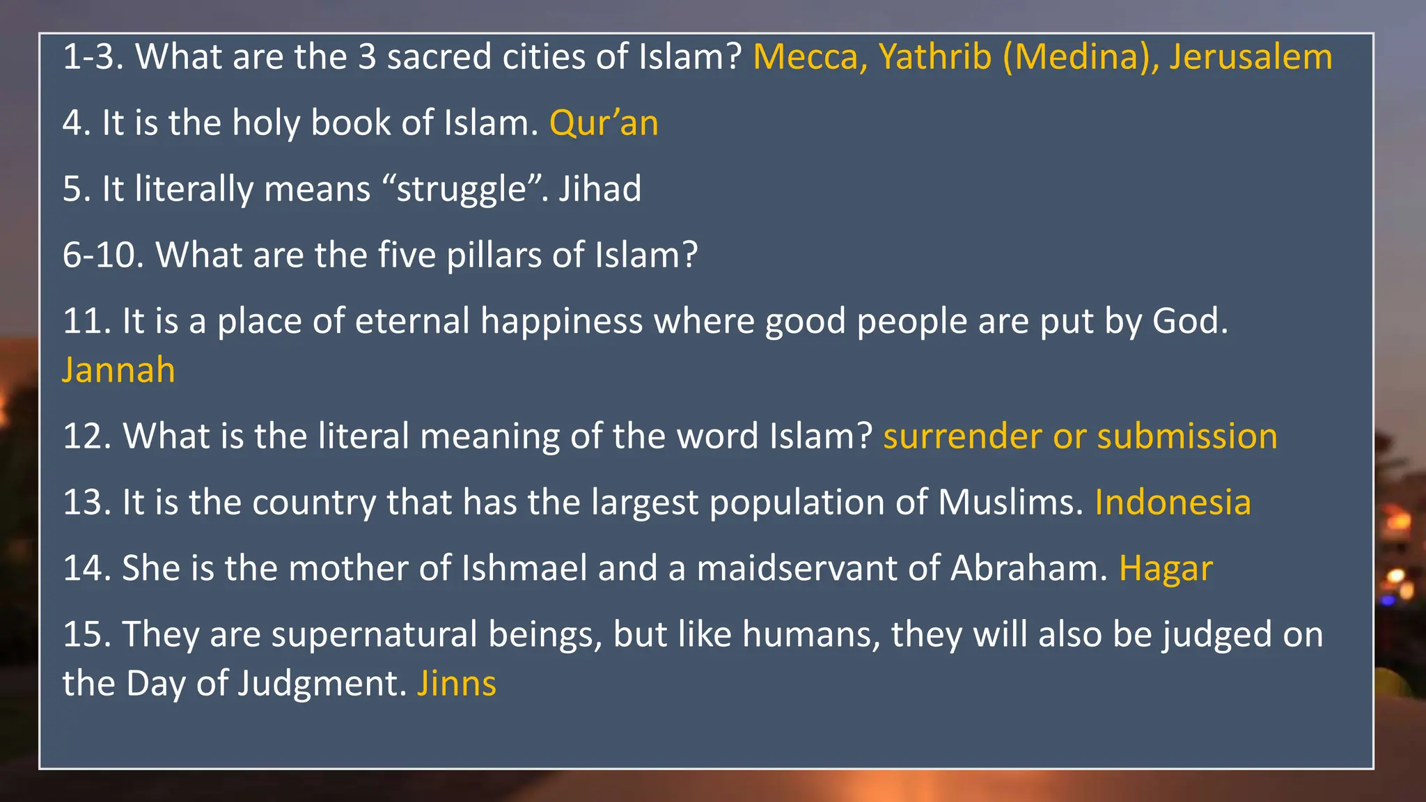 Introduction to World Religions and Belief Systems Lesson 5 - Islam.pptx