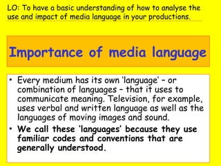 Media Language for G325 AS Media exam | PPT