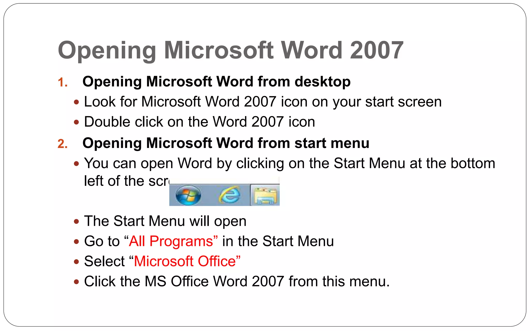 Lesson 5 ms office word 2007 | PPTX