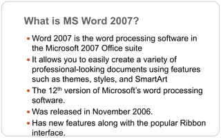 Lesson 5 ms office word 2007 | PPTX