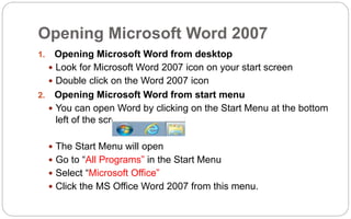 Lesson 5 ms office word 2007 | PPTX