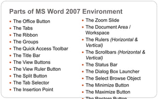 Lesson 5 ms office word 2007 | PPTX